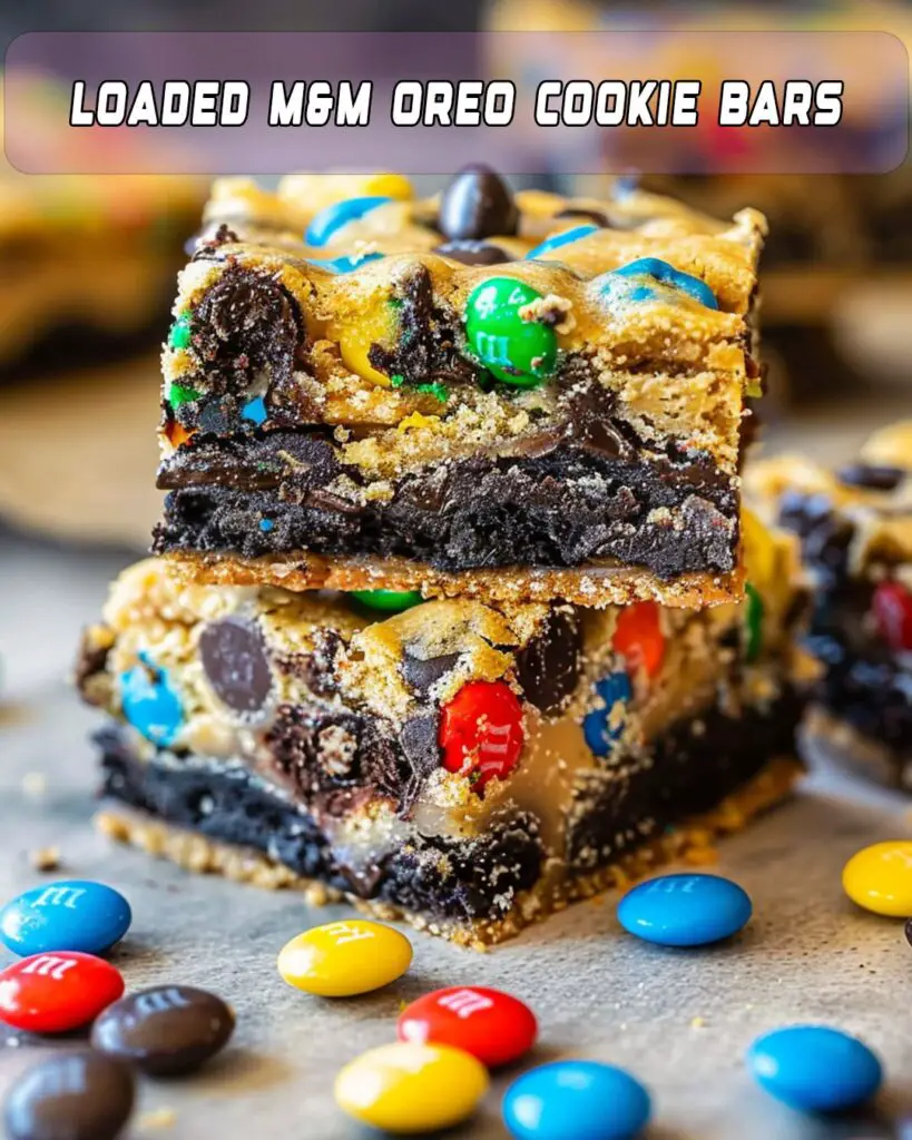 Loaded M&M Oreo Cookie Bars Recipe - Foodyhealthylife