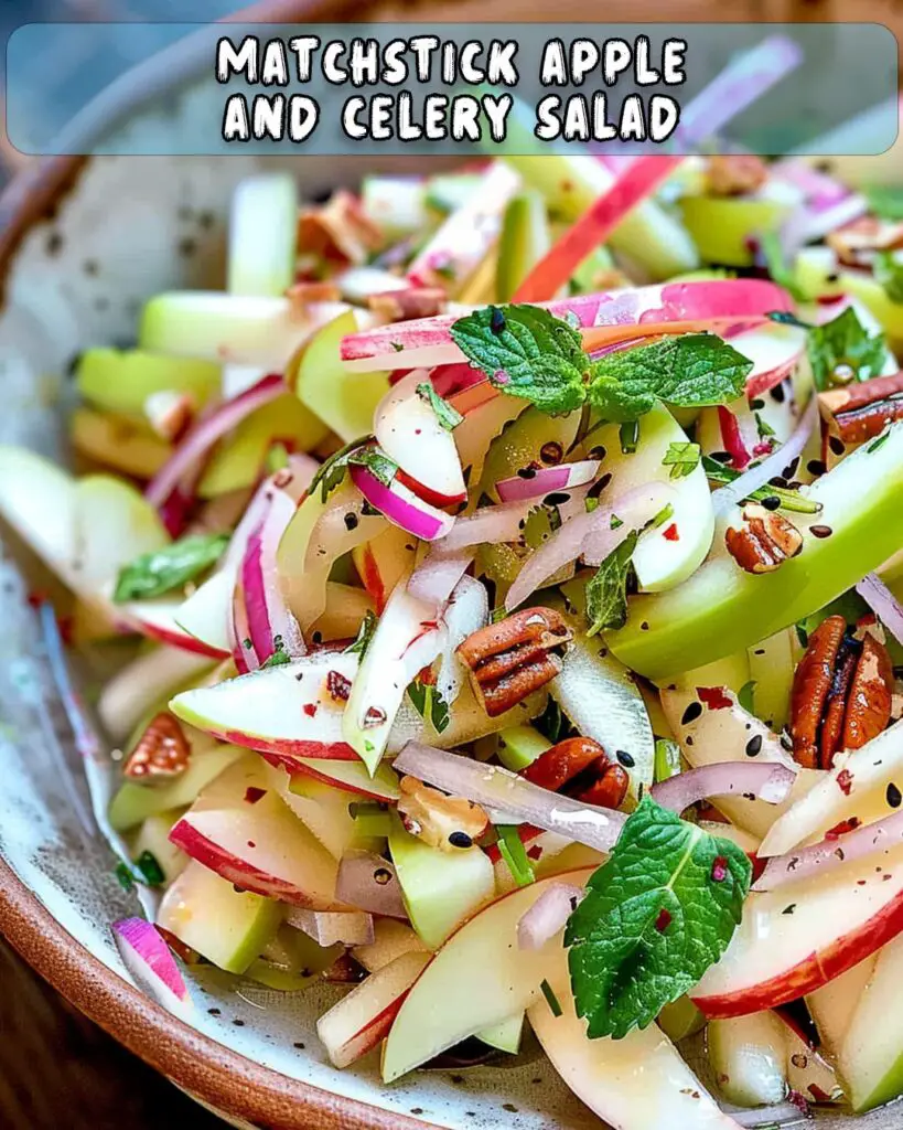 Matchstick Apple and Celery Salad - Foodyhealthylife