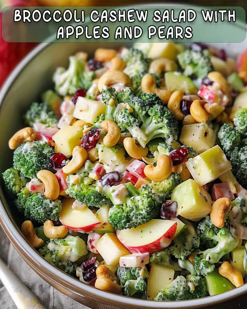 Broccoli Cashew Salad with Apples, Pears, and Creamy Dressing Recipe ...