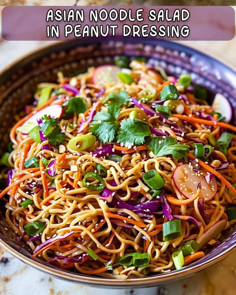 Asian Noodle Salad with Peanut Dressing Recipe - Foodyhealthylife