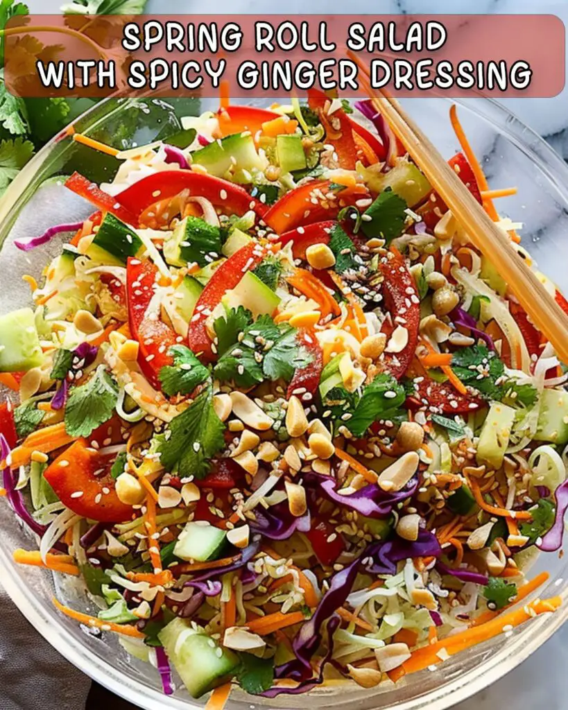 Spring Roll Salad with Spicy Ginger Dressing Recipe - Foodyhealthylife