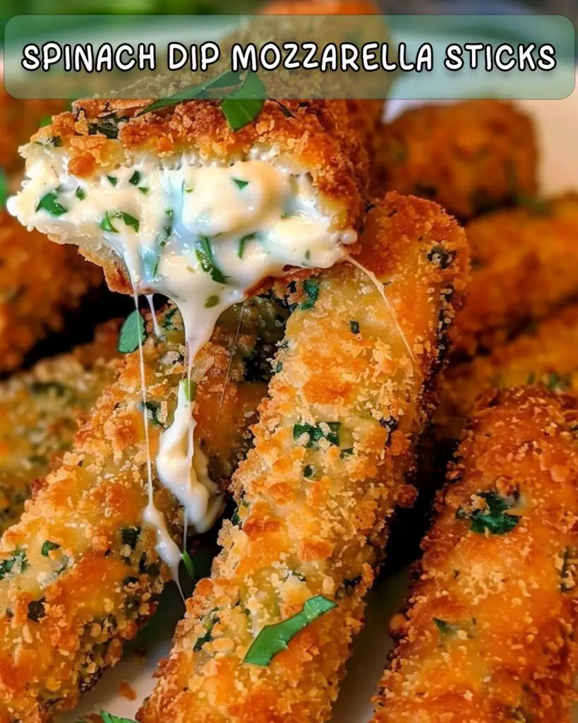 Spinach Dip Mozzarella Sticks Recipe - Foodyhealthylife
