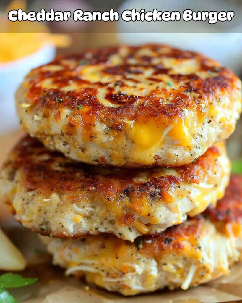 Ranch Cheddar Chicken Burgers - Foodyhealthylife