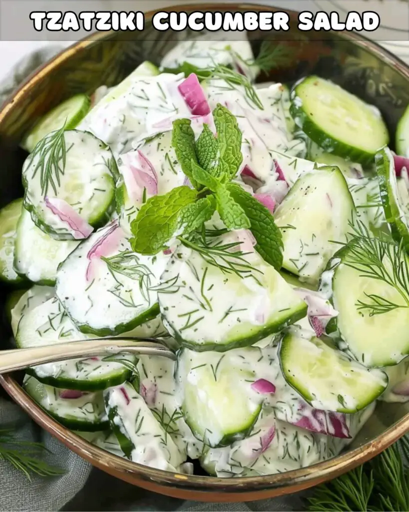Refreshing Tzatziki Cucumber Salad Recipe - Foodyhealthylife