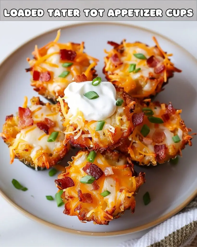 Cheesy Loaded Tater Tot Cups - Foodyhealthylife