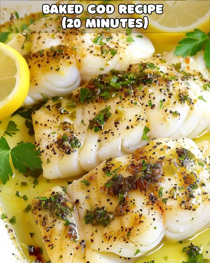 Quick and Easy Baked Cod with Lemon Butter Sauce - Foodyhealthylife