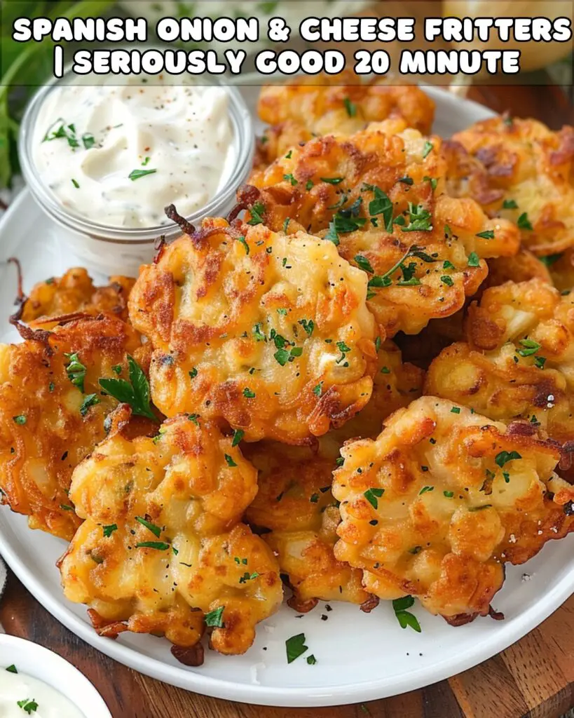 Spanish Onion & Cheese Fritters with Aioli - Foodyhealthylife