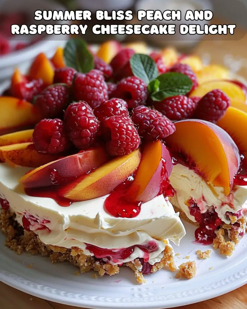 Summer Bliss Peach and Raspberry Cheesecake Delight – Foodyhealthylife