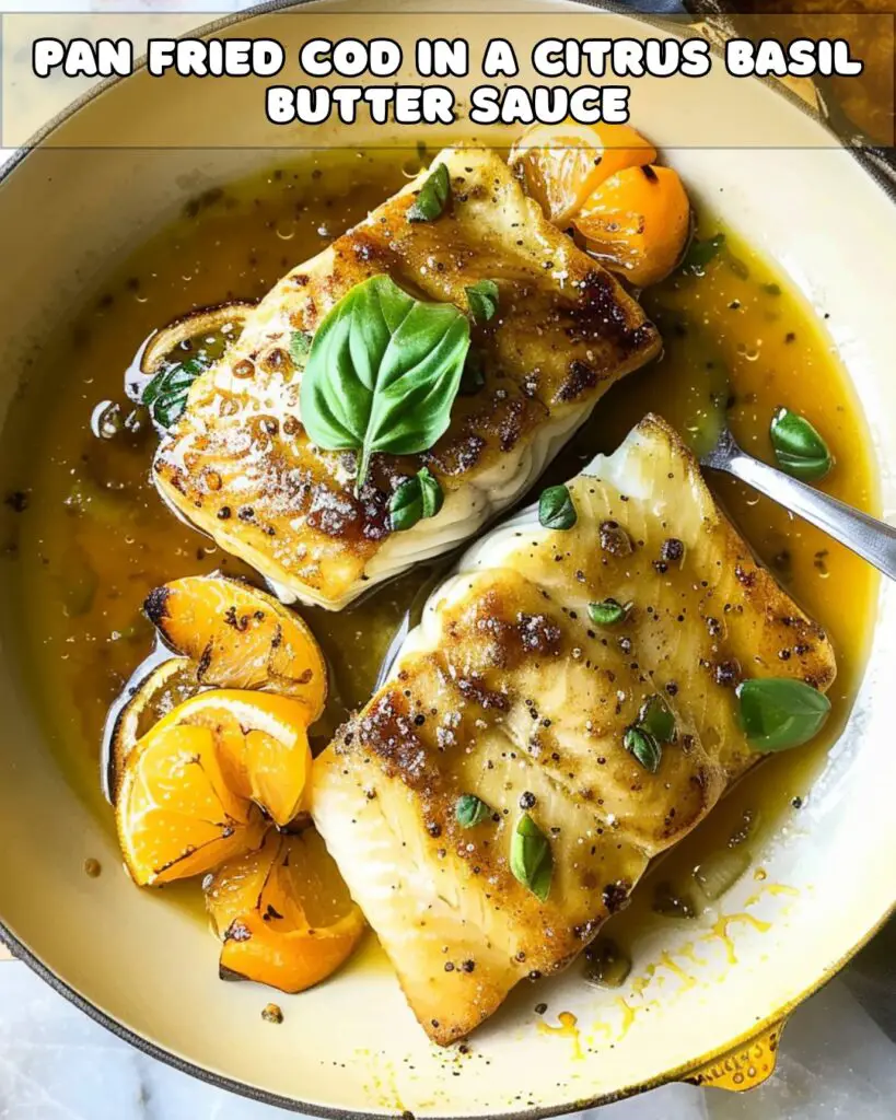 Pan-Fried Cod with Citrus Basil Butter Sauce - Foodyhealthylife