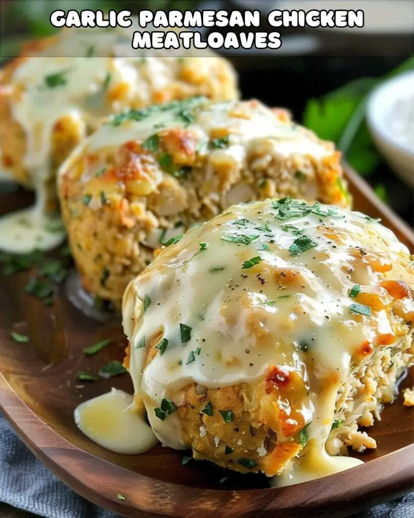 Garlic Parmesan Chicken Meatloaves - Foodyhealthylife