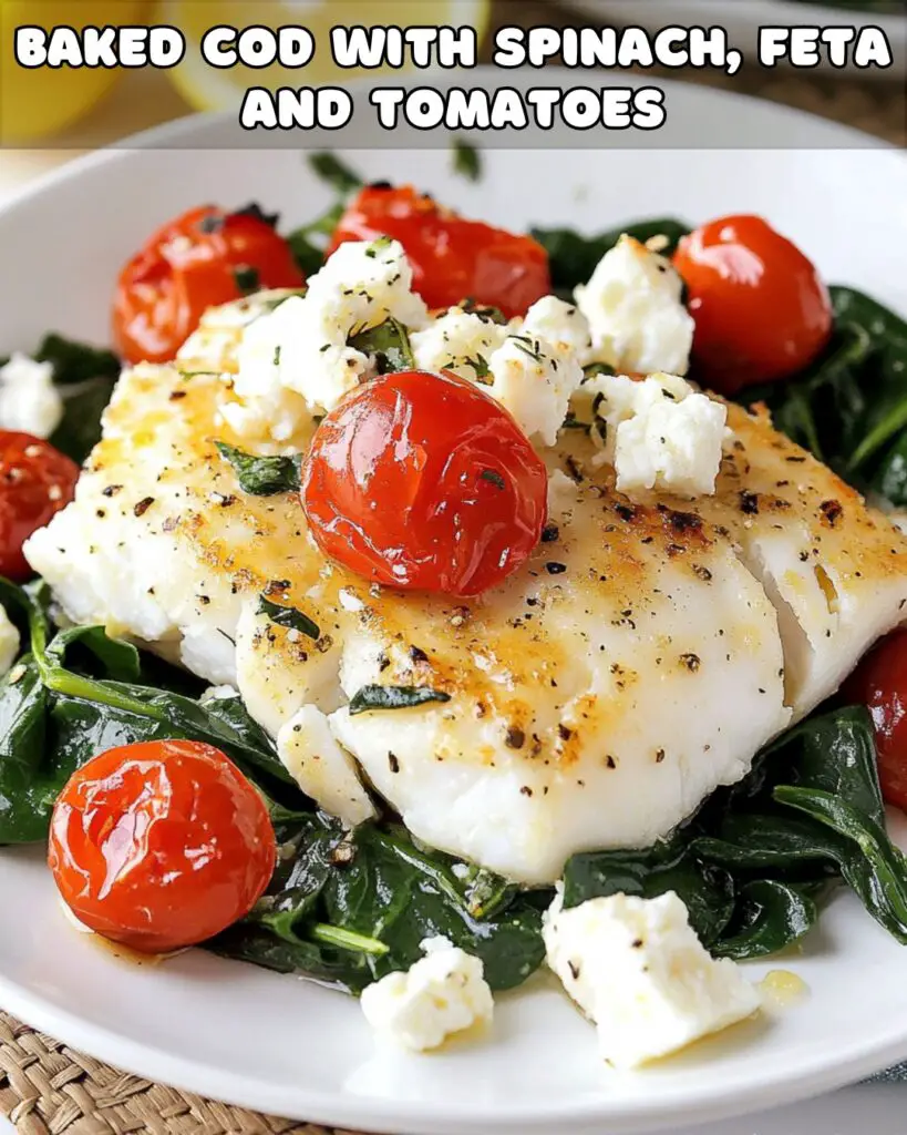 Baked Cod with Spinach, Feta, and Tomatoes - Foodyhealthylife