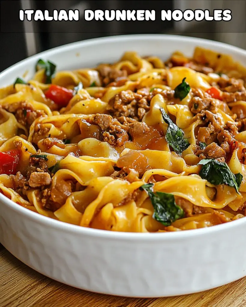 Italian Drunken Noodles with Sausage and Peppers - Foodyhealthylife