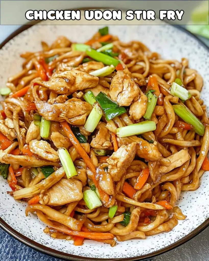 Savory Chicken Udon Stir Fry with Vegetables - Foodyhealthylife