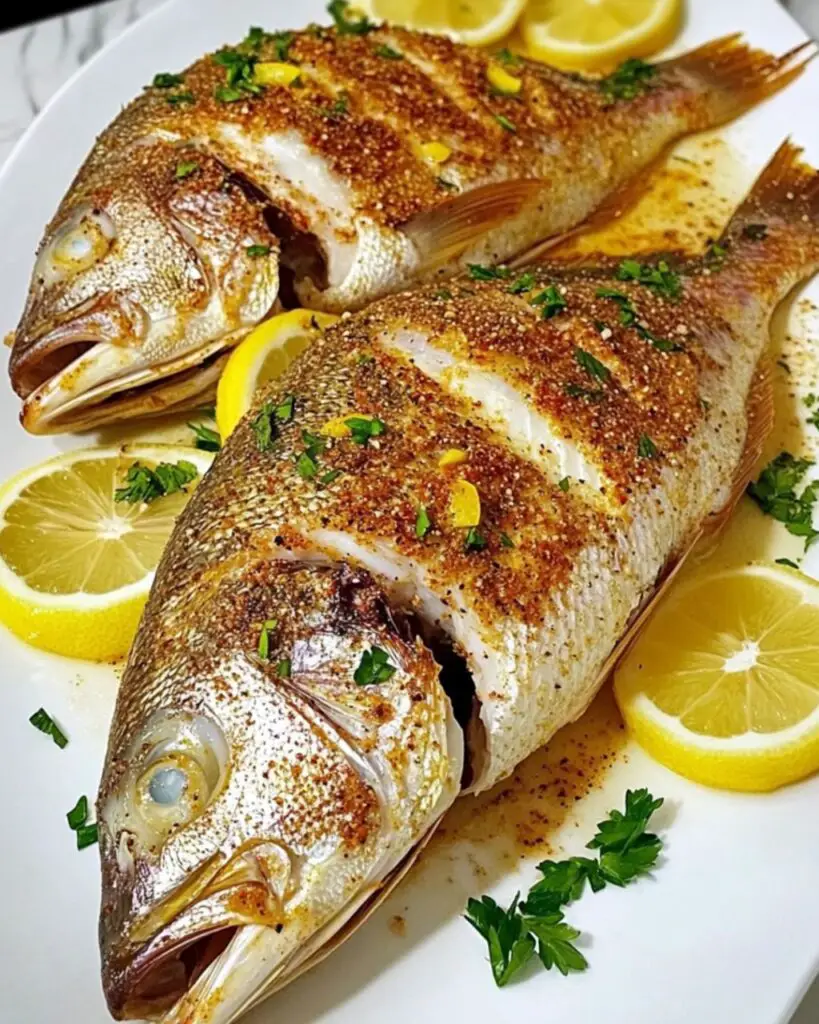 Garlic Butter Oven-Baked Whole Yellowtail Snapper - Foodyhealthylife
