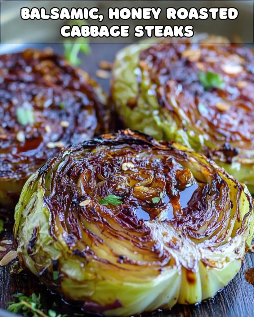 Sweet and Tangy Balsamic Honey Roasted Cabbage Steaks - Foodyhealthylife