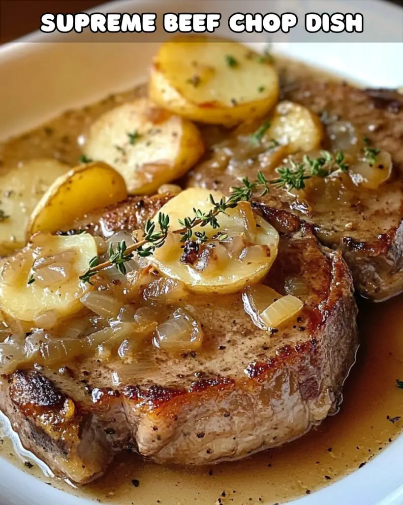 Savory Beef Chops with Creamy Onion and Potato Medley - Foodyhealthylife