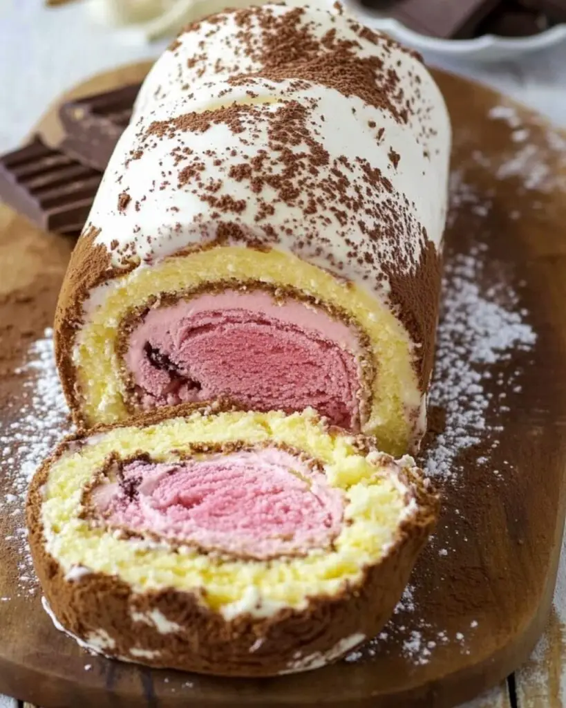 Neapolitan Ice Cream Cake Roll - Foodyhealthylife