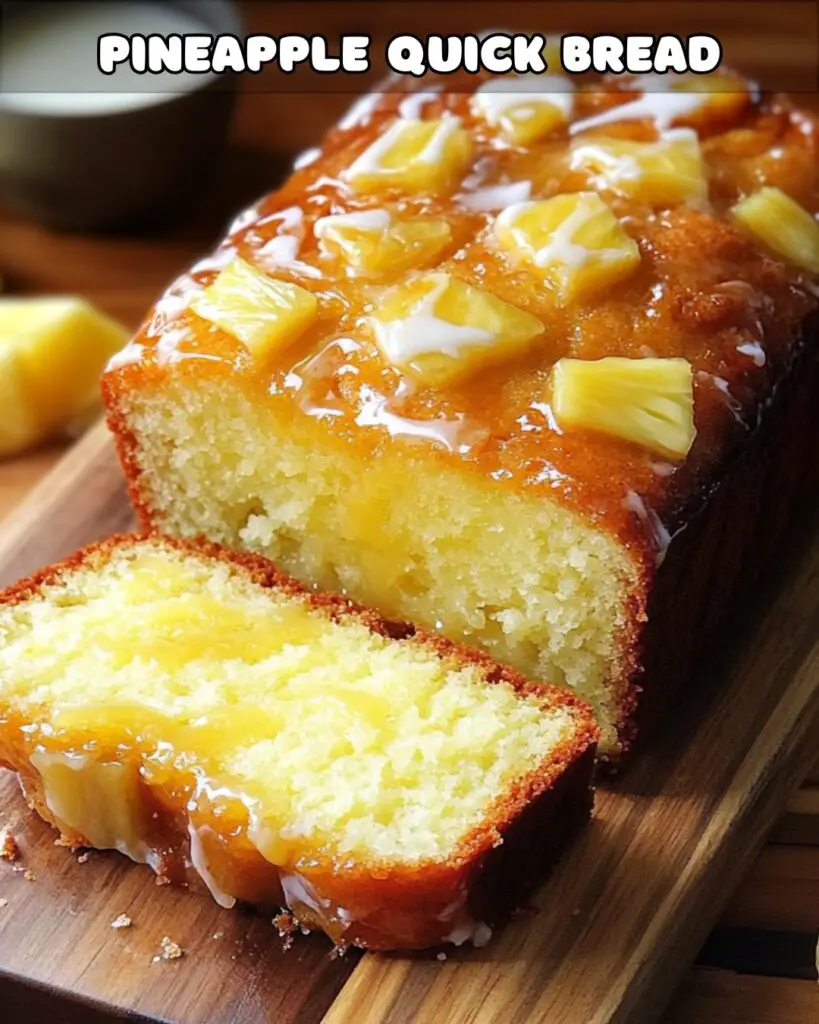 Tropical Pineapple Quick Bread with Pineapple Glaze - Foodyhealthylife