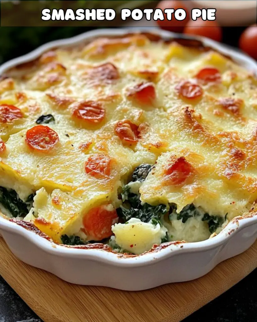 Creamy Smashed Potato Pie with Spinach and Cherry Tomatoes ...