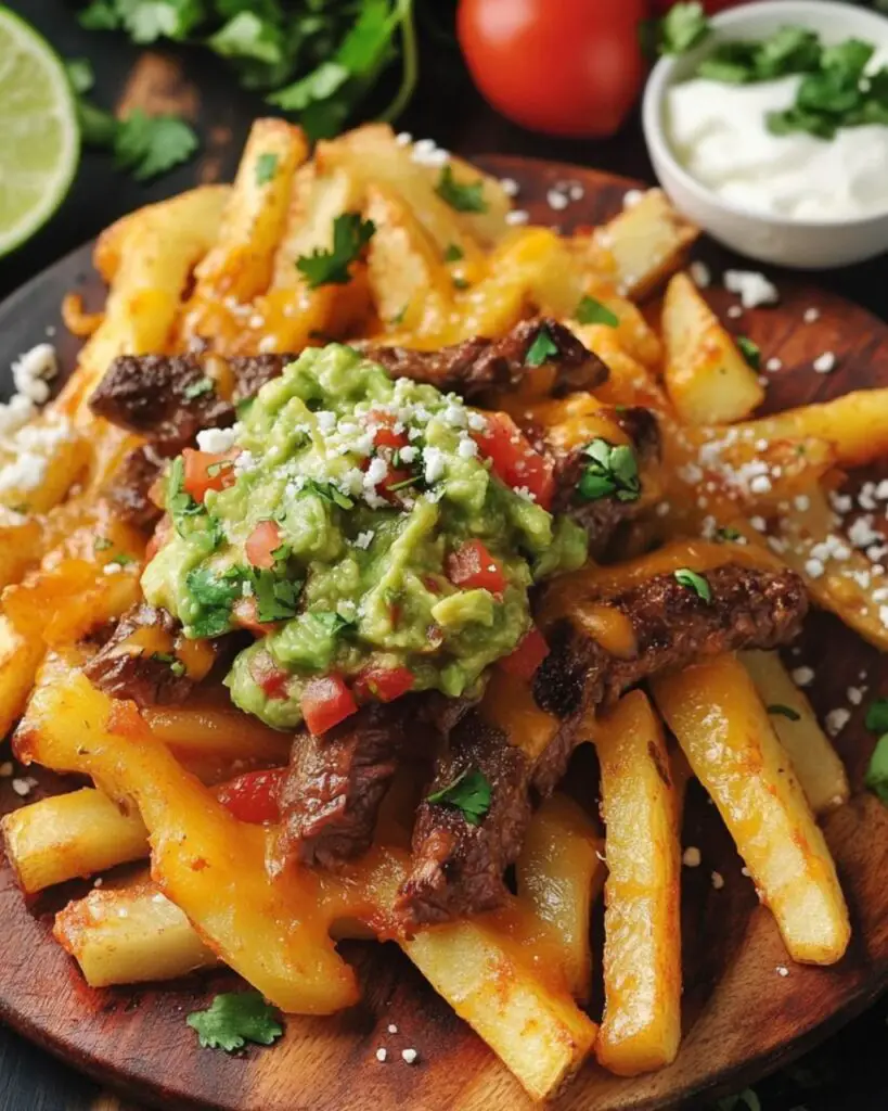 Mexican Chili Cheese Fries with Steak and Fresh Toppings - Foodyhealthylife