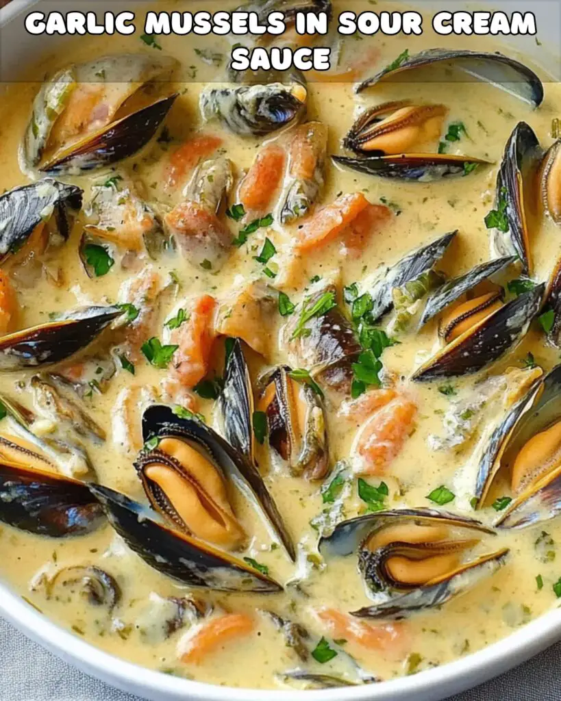 Creamy Garlic Mussels in Sour Cream Sauce: A Luxurious Seafood Delight ...