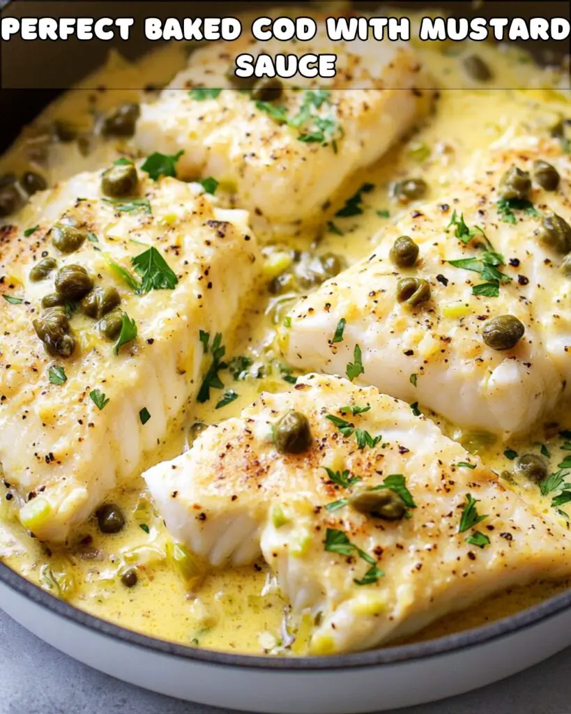 Perfect Baked Cod with Creamy Mustard Sauce - Foodyhealthylife
